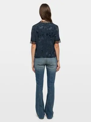 Zadig&Voltaire Tedoxa Silk Jacquard Camisole With Lace Trim