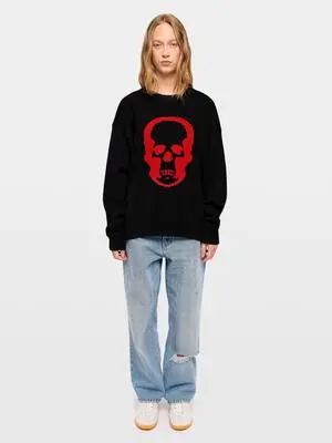 Zadig&Voltaire Oversized Cashmere Skull Sweater - Black