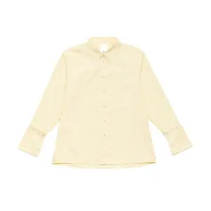 ALAS Name Cotton Poplin Oversized Shirt With Lace Trim - Yellow