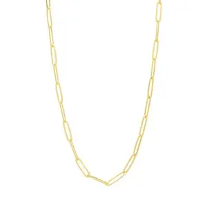 SPERO LONDON Large Rectangular Sterling Silver Chain Necklace
