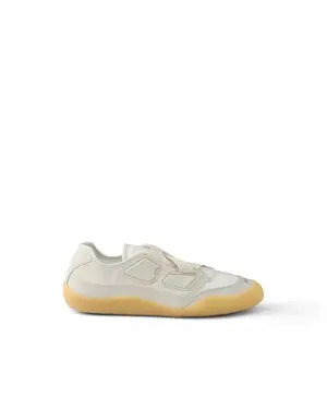 Prada Speedrock Leather And Mesh Fabric Sneakers
