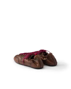 Prada Collapsible Nappa Leather Sneakers - Brown