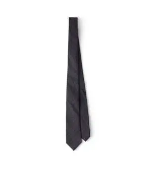 Prada Wool And Silk Tie - Grey