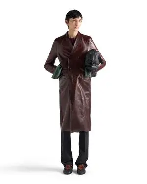 Prada Double-breasted Nappa Leather Coat