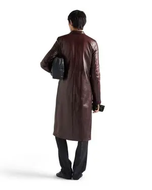 Prada Double-breasted Nappa Leather Coat