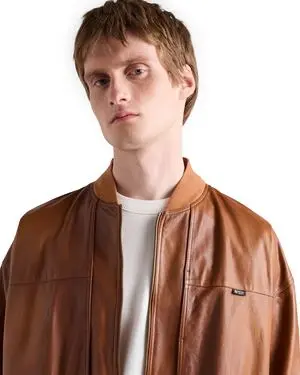 Prada Oversized Nappa Leather Bomber Jacket