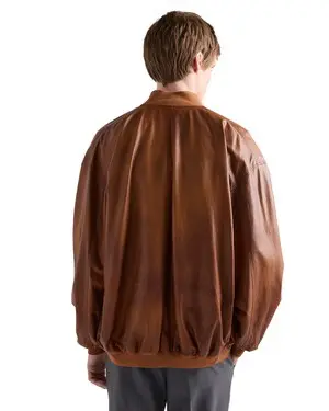 Prada Oversized Nappa Leather Bomber Jacket