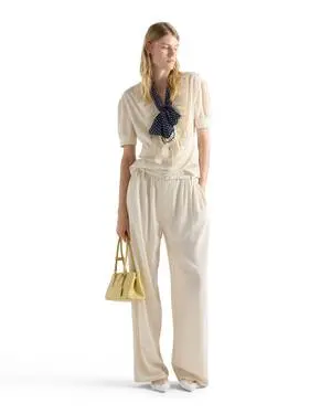 Prada Silk Marocain Wide Leg Pants