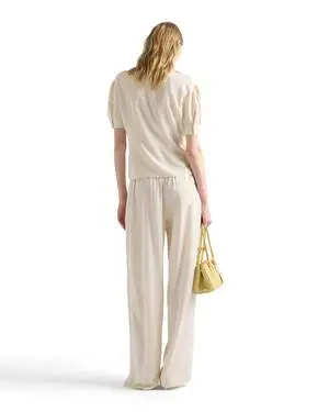 Prada Silk Marocain Wide Leg Pants