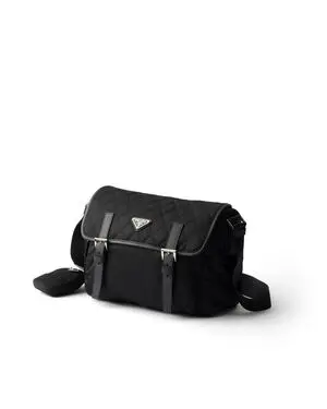 Prada Quilted Re-nylon Shoulder Bag With Saffiano Trim