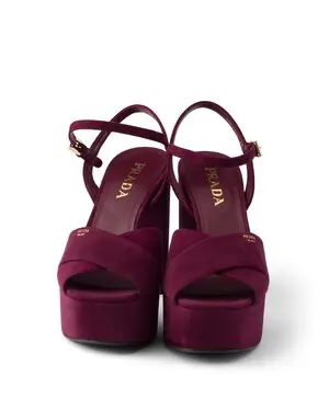 Prada Suede Platform Sandals