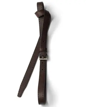 Prada Antiqued Leather Belt With Metal Buckle