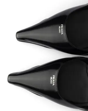 Prada Brushed Leather D'orsay Pumps