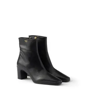 Prada Leather Booties - Black