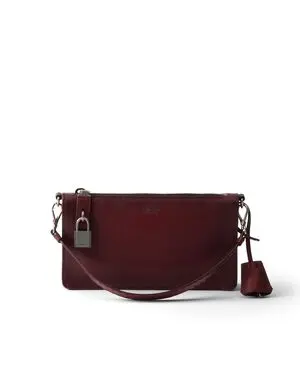 Prada Antiqued Leather Pouch - Red