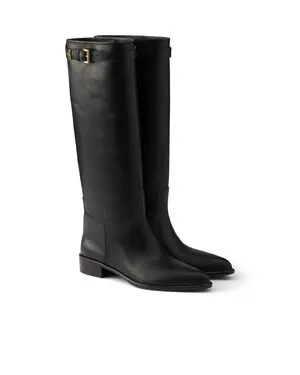 Prada Leather Boots - Black