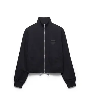 Prada Reversible Jersey Zipper Jacket With Hood