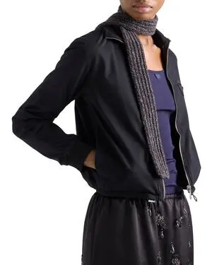 Prada Reversible Jersey Zipper Jacket With Hood