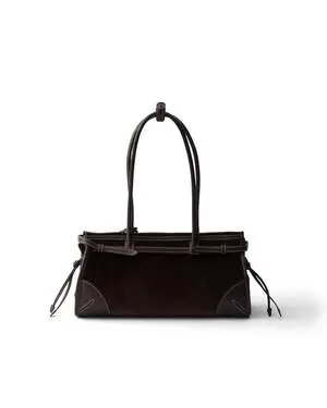 Prada Bonnie Medium Corduroy And Leather Handbag