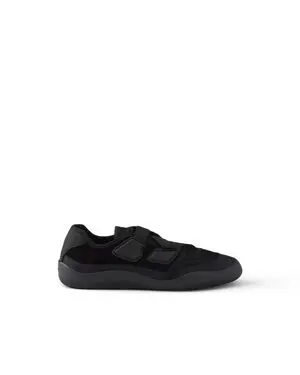 Prada Speedrock Technical Mesh And Leather Sneakers