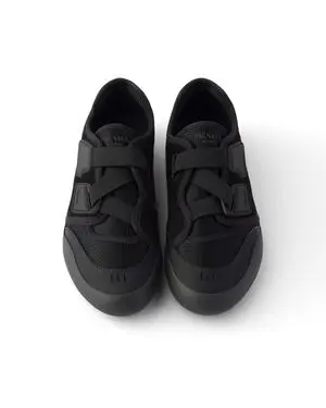 Prada Speedrock Technical Mesh And Leather Sneakers