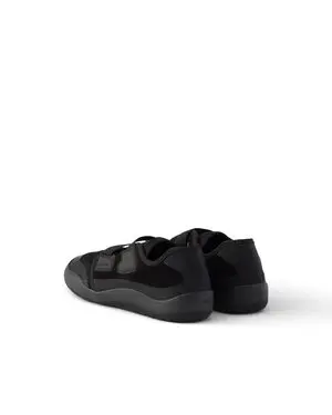 Prada Speedrock Technical Mesh And Leather Sneakers