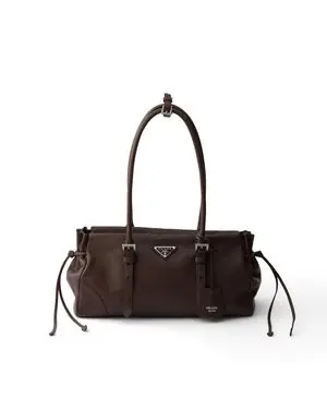 Prada Bonnie Medium Antiqued Leather Tote Bag - Brown
