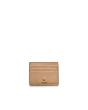 Prada Leather Card Holder - Neutral