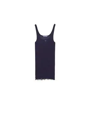 Prada Ribbed Knit Ilk Tank Top - Blue
