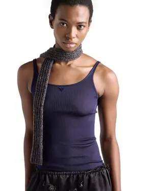 Prada Ribbed Knit Ilk Tank Top