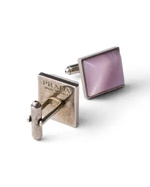Prada Metal And Semi-precious Stone Cufflinks