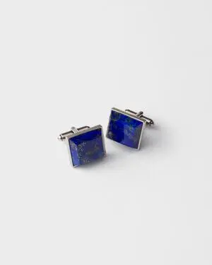 Prada Metal And Lazuli Cufflinks - Lapis