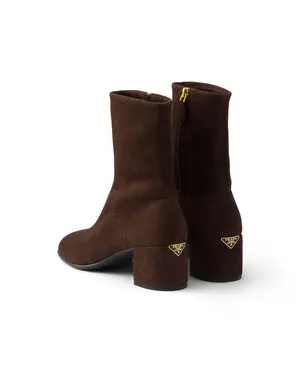 Prada Stretch Suede Booties Boots