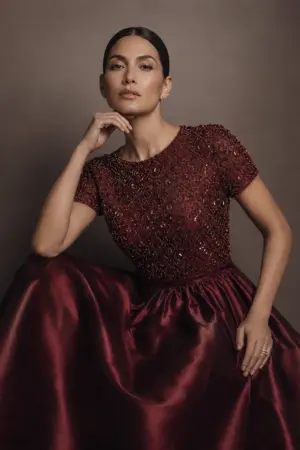 Sachin & Babi London Embellished Ball Gown - Garnet