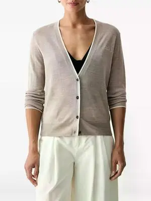 Karl Lagerfeld Merino Cardigan - Neutrals