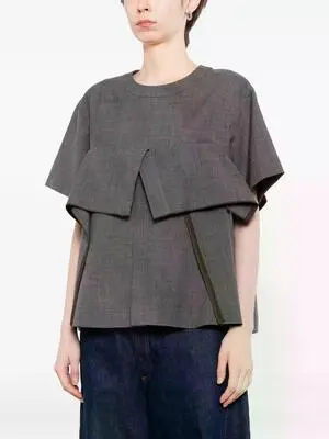 Sacai Ruffled Short-sleeve Top