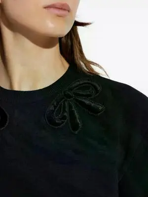 Valentino Garavani Velvet Bow Appliqué Knitted Mini Dress