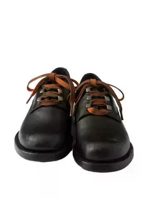 Prada Antiqued Leather Lace-up Shoes