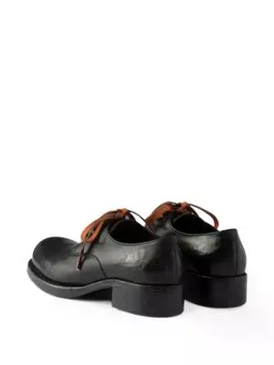 Prada Antiqued Leather Lace-up Shoes