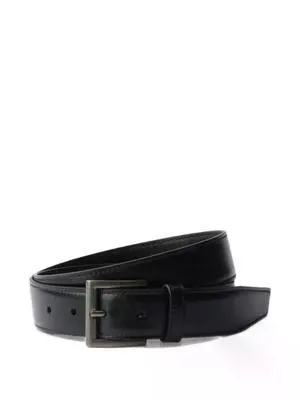 Prada Leather Belt With Engraved Logo Buckle - Black