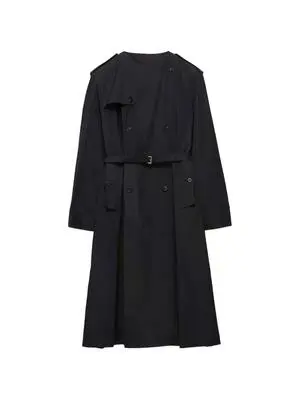 Prada Double-breasted Belted Coat - Blue
