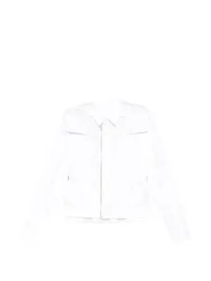 Sacai Hooded Panelled Zip Up Jacket - White