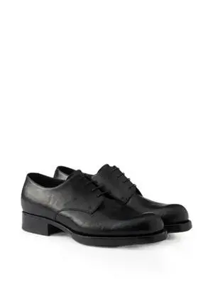 Prada Antiqued Leather Lace-up Shoes