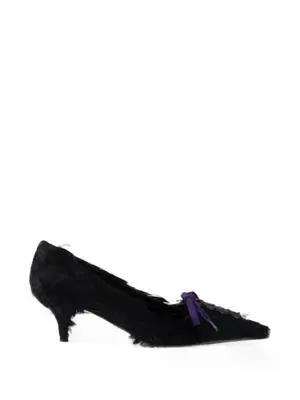 Prada Feather-embellished Satin Pumps