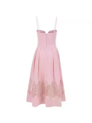 Rebecca Vallance Montreux Lace-inlay Midi Dress