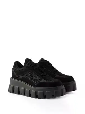 Prada Monolith Suede And Mesh Fabric Sneakers