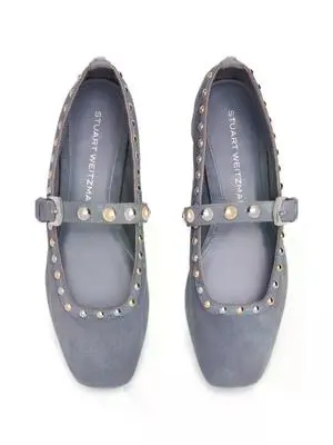 STUART WEITZMAN Perry Stud-embellished Ballet Flats