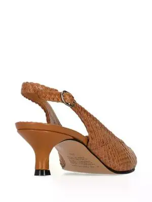 LA ROSE Carol Woven Slingback Pumps