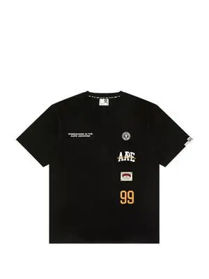 AAPE BY *A BATHING APE Logo-patch Crew-neck T-shirt - Black
