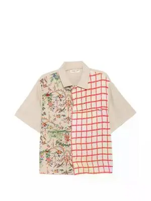 YOUNG N SANG Patchwork Floral-print Shirt - Neutrals